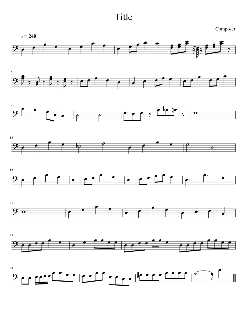 A Random Score Sheet music for Trombone (Solo) | Musescore.com