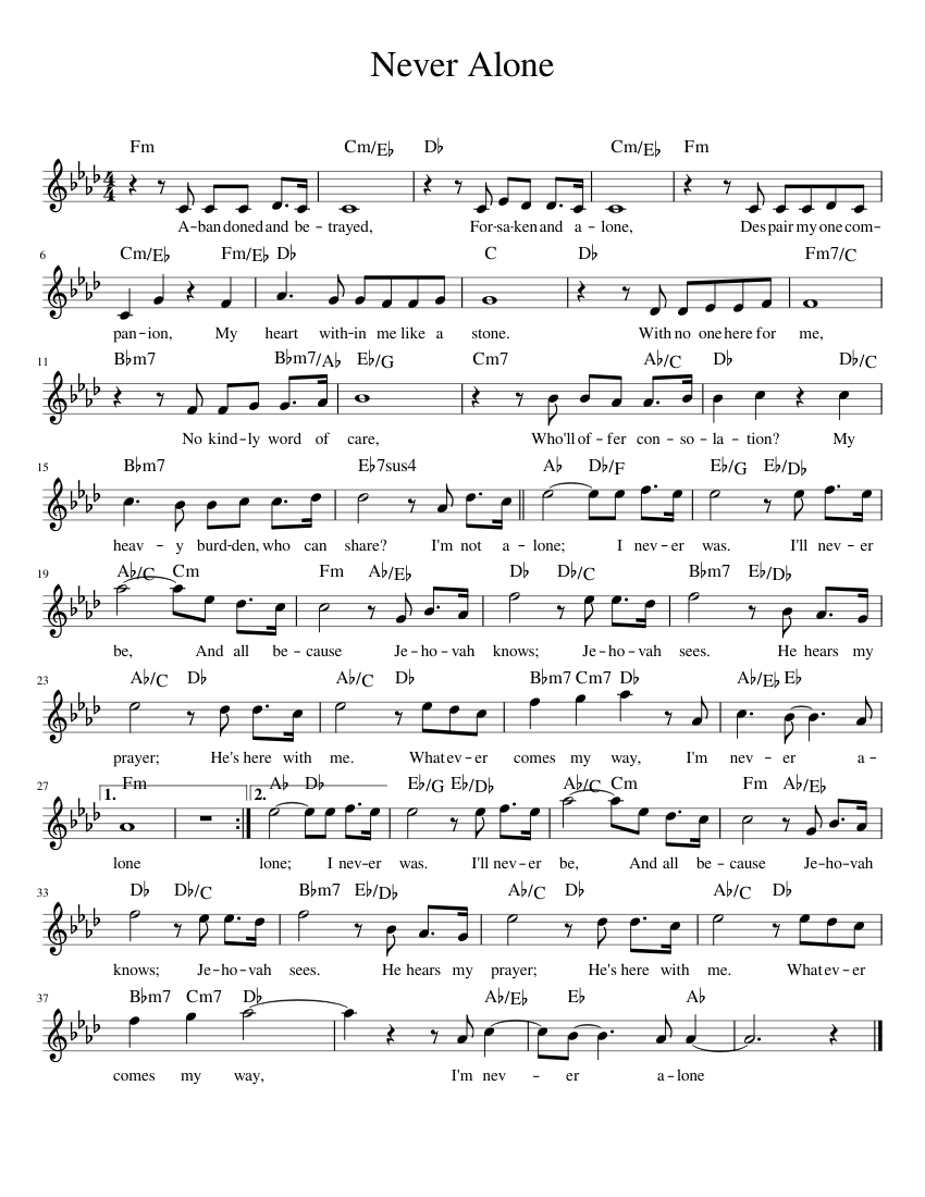 Never Alone Sheet music for Vocals (Solo) | Musescore.com