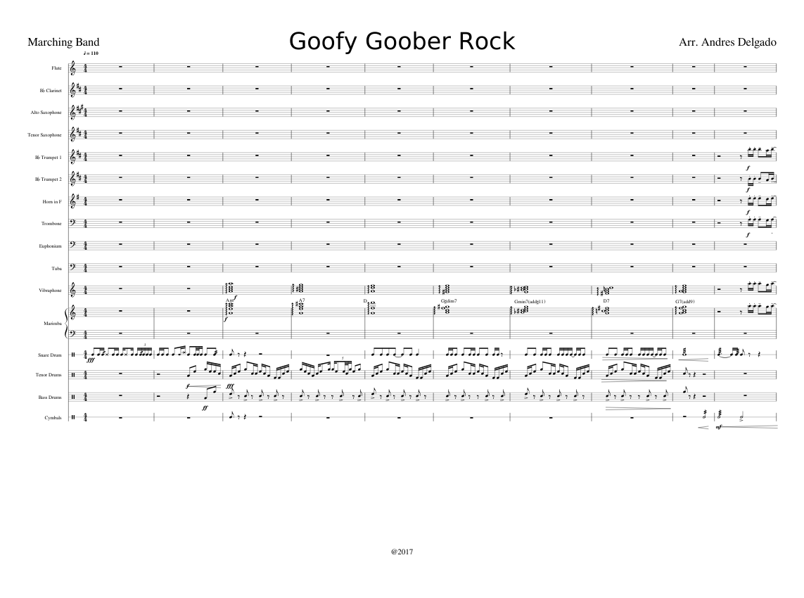 Goofy Goober Rock (Spongebob) Marching Band Sheet music for Trombone ...