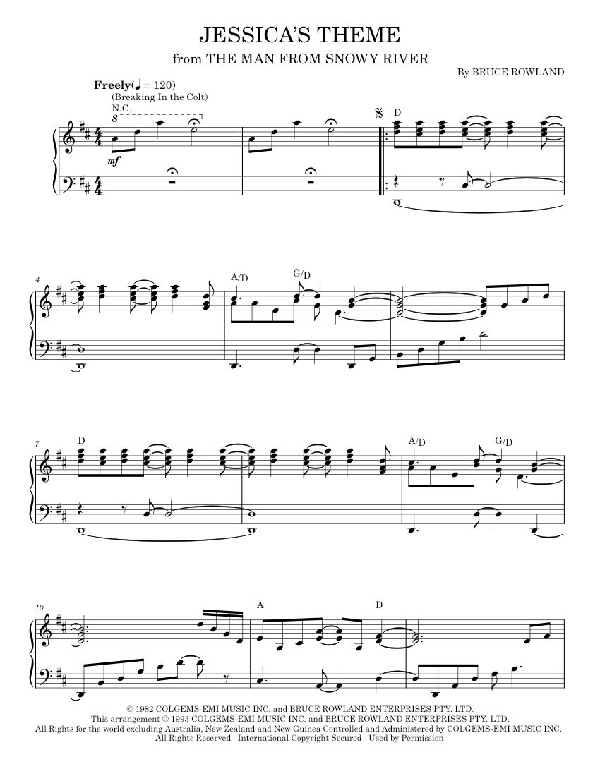 Jessica's Theme (Breaking In The Colt) (from The Man From Snowy River ...