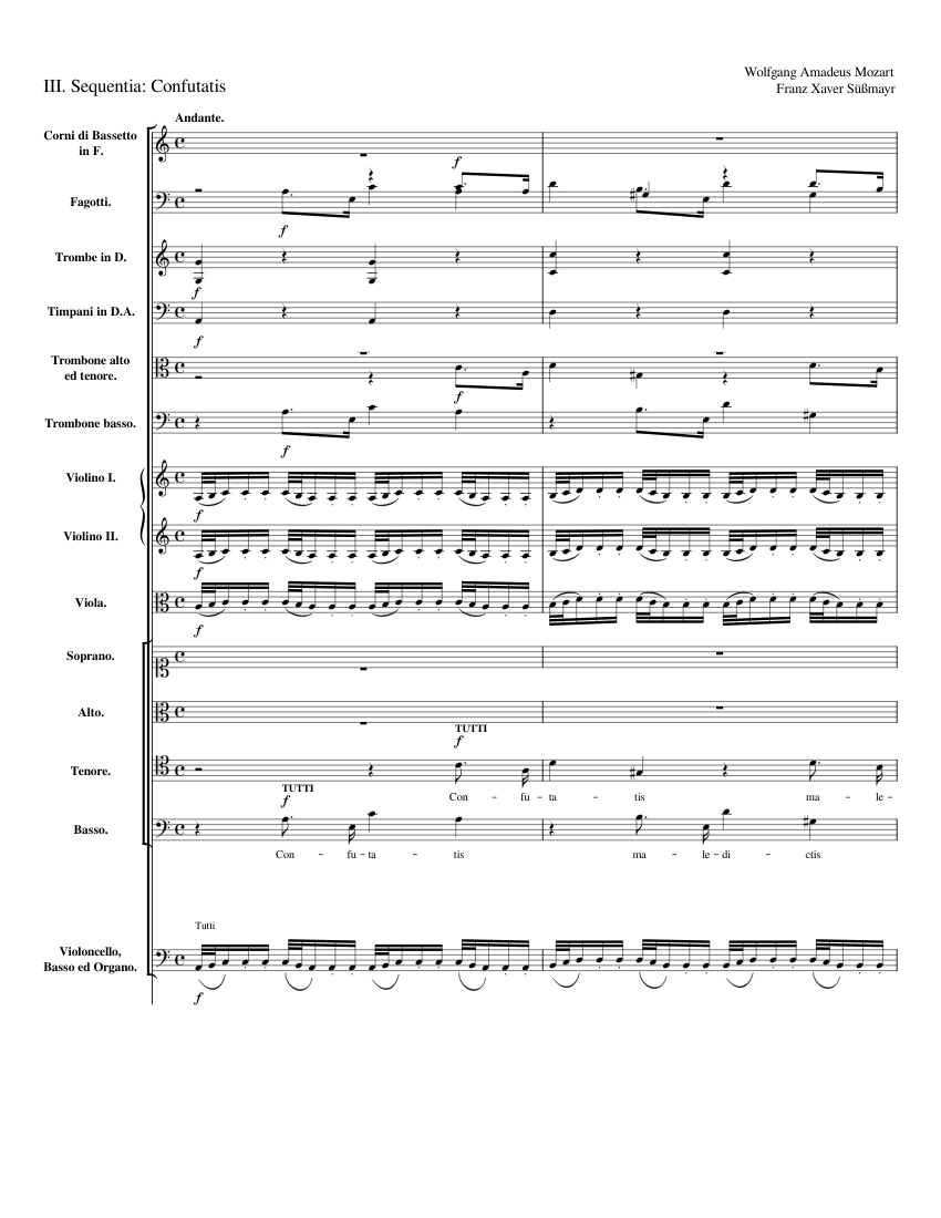 Requiem in D Minor, K 626, Mvt. III. Sequentia, "Confutatis Maledictis ...