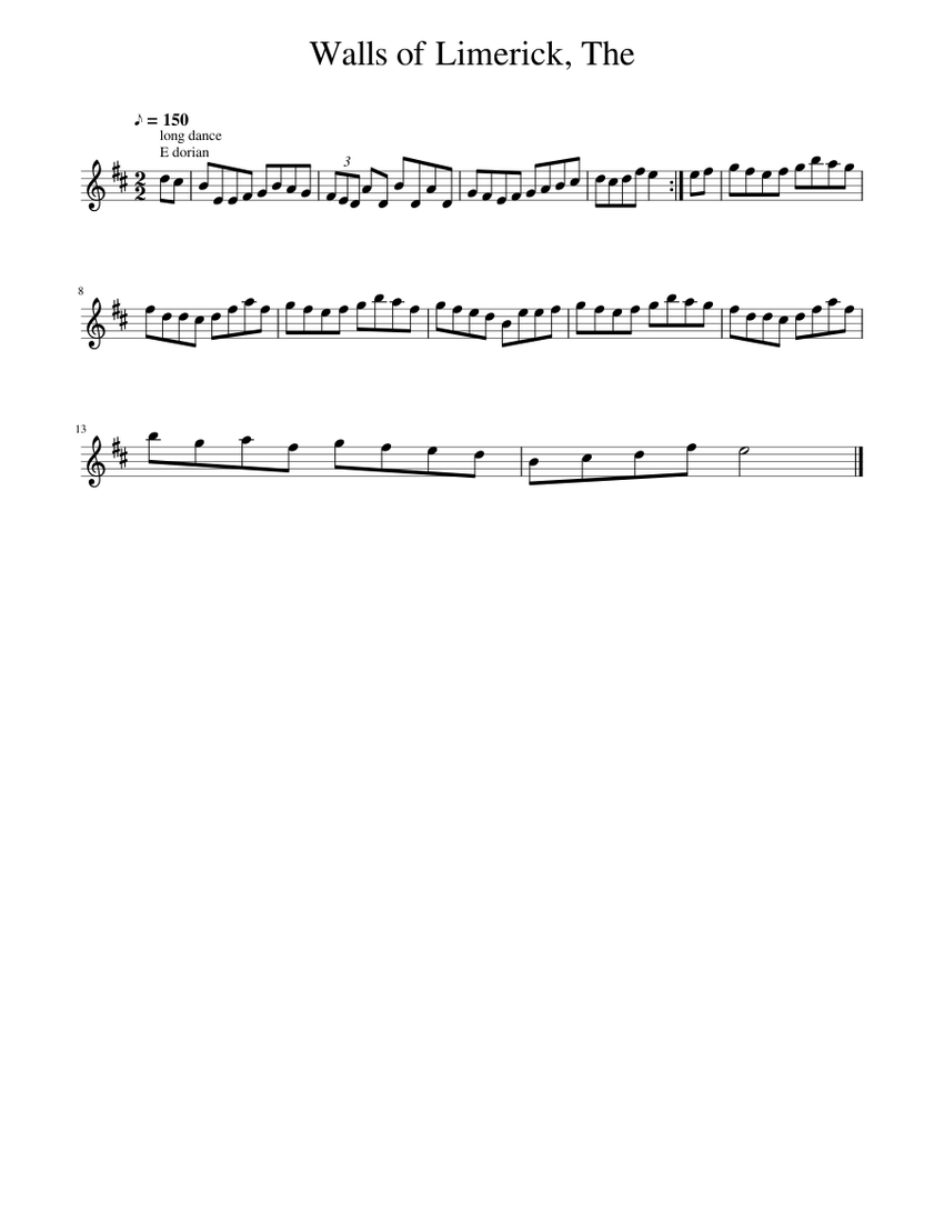 The Walls of Limerick Sheet music for Piano (Solo) | Musescore.com