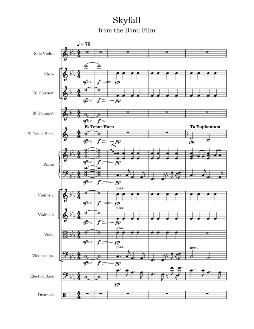 Skyfall – Adele Skyfall (incomplete) Sheet music for Piano, Flute ...
