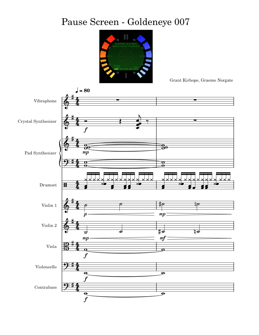 Pause Menu - Goldeneye 007 Sheet music for Contrabass, Vibraphone ...