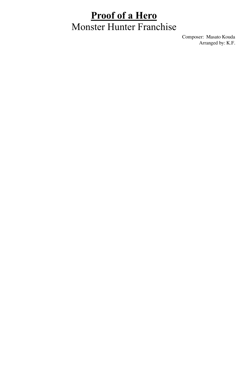 Monster Hunter: Proof of a Hero (Main Theme) Sheet Music for Trombone ...