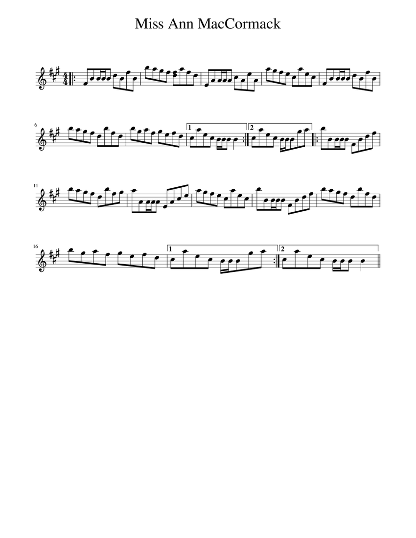 Miss Ann MacCormack Sheet music for Piano (Solo) | Musescore.com