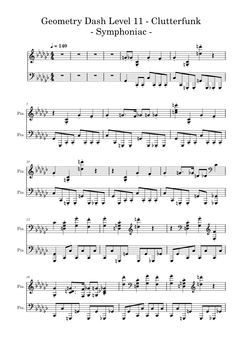 Geometry Dash Level 11 - Clutterfunk Sheet Music for Piano (Solo) | MuseScore.com