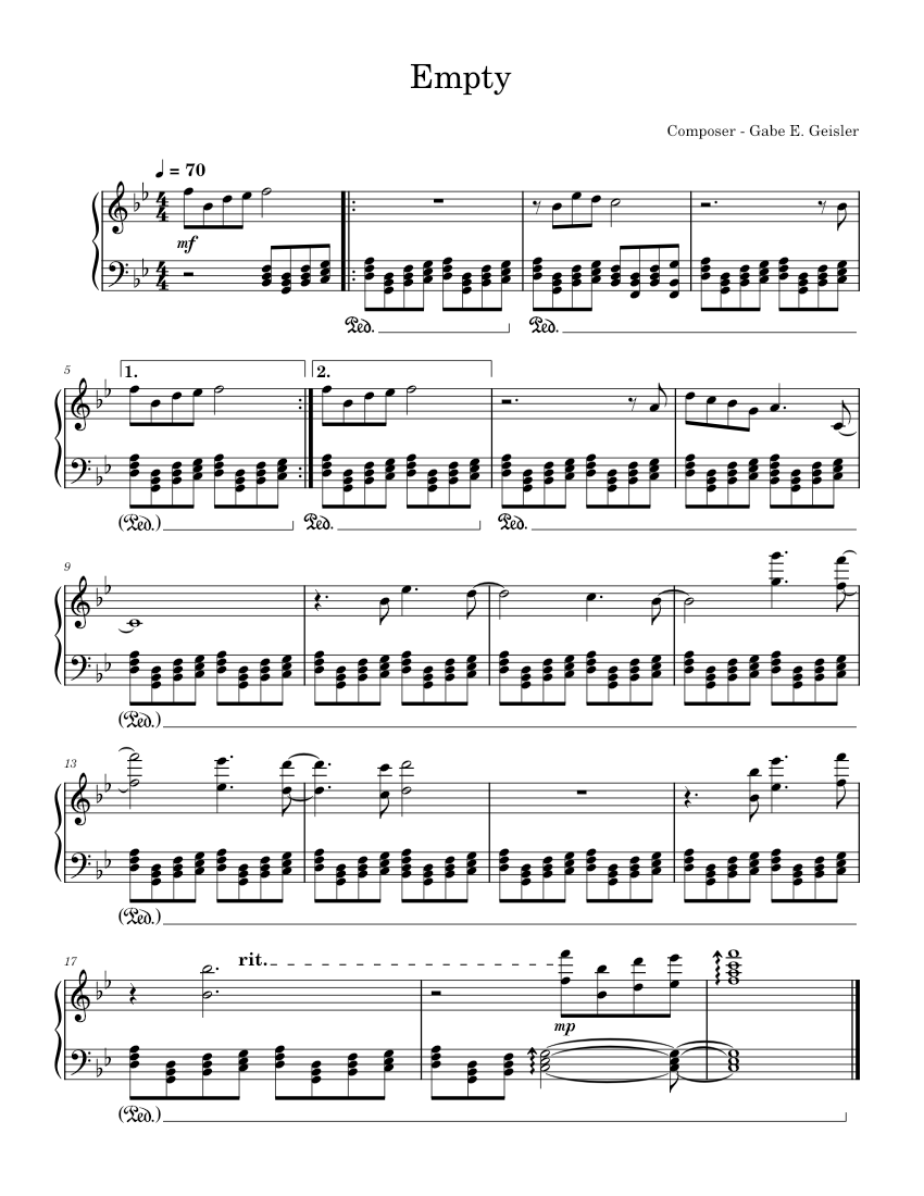 Empty Sheet music for Piano (Solo) Easy | Musescore.com
