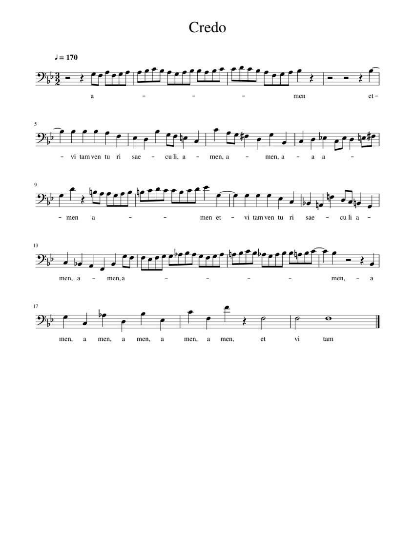 Credo melisma Sheet music for Piano (Solo) Easy | Musescore.com