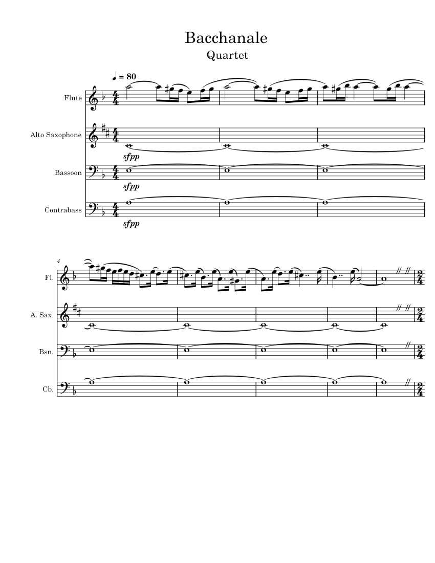 Samson et Dalila, Op. 47: Danse Bacchanale – Camille Saint-Saëns Sheet music for Flute, Bassoon ...
