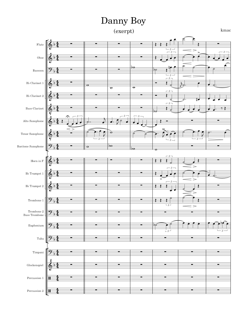 Danny Boy – Traditional Irish Folk Song Sheet Music for Trombone, Tuba ...