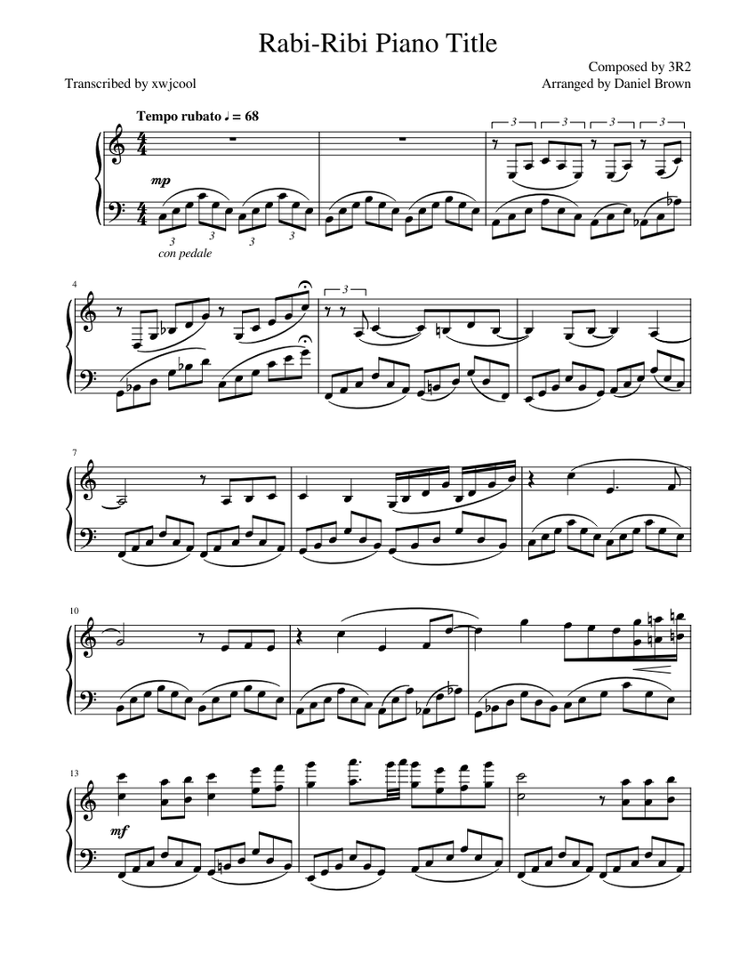 Rabi-Ribi Piano Title Sheet music for Piano (Solo) | Musescore.com