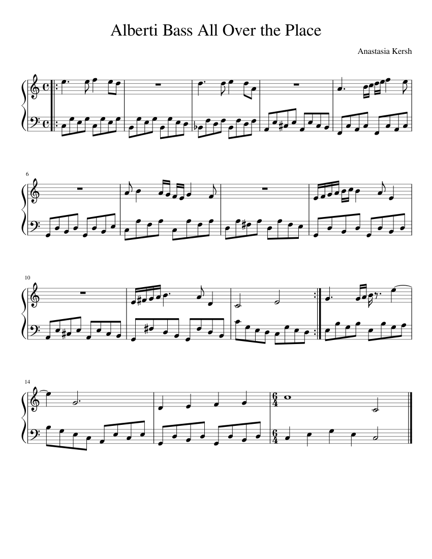 Alberti Bass All Over the Place 2 Sheet music for Piano (Solo) Easy ...