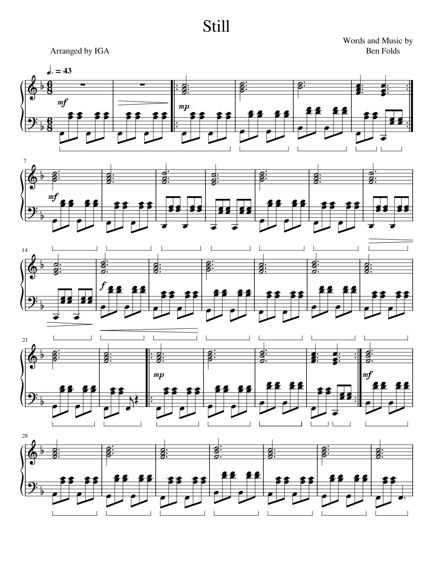 Still Chords Ben Folds