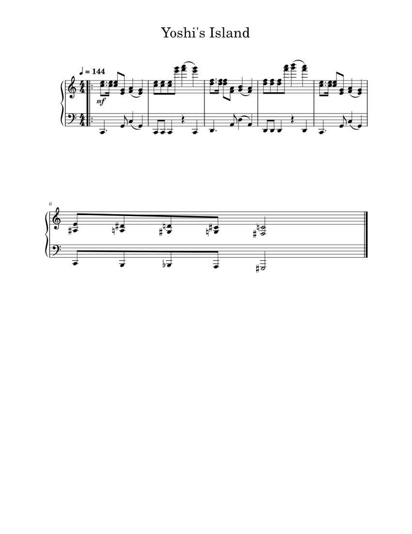 Yoshi's Island - Story Music Box – Koji Kondo Yoshi's Island Sheet ...