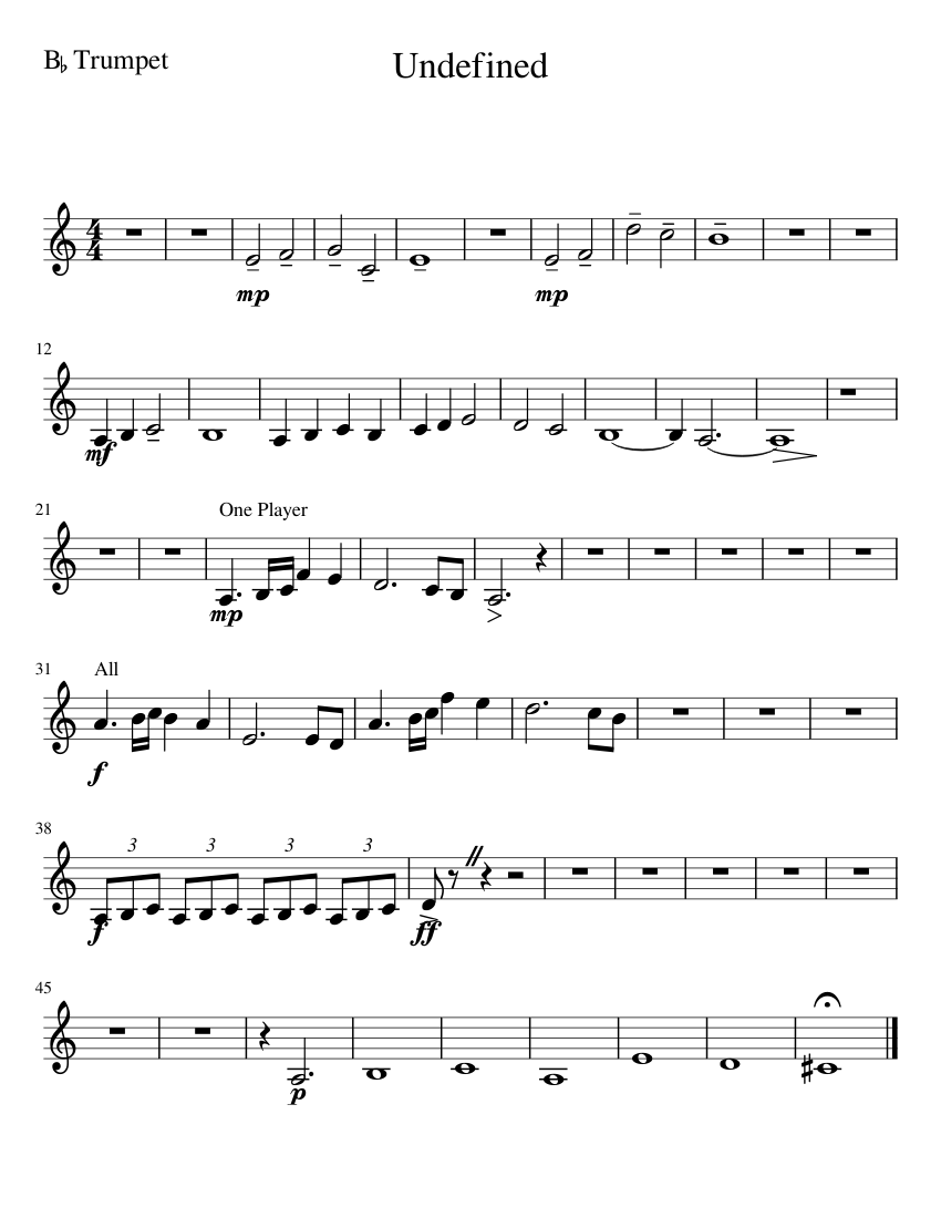 Undefined - Trumpet Sheet music for Trumpet other (Solo) | Musescore.com