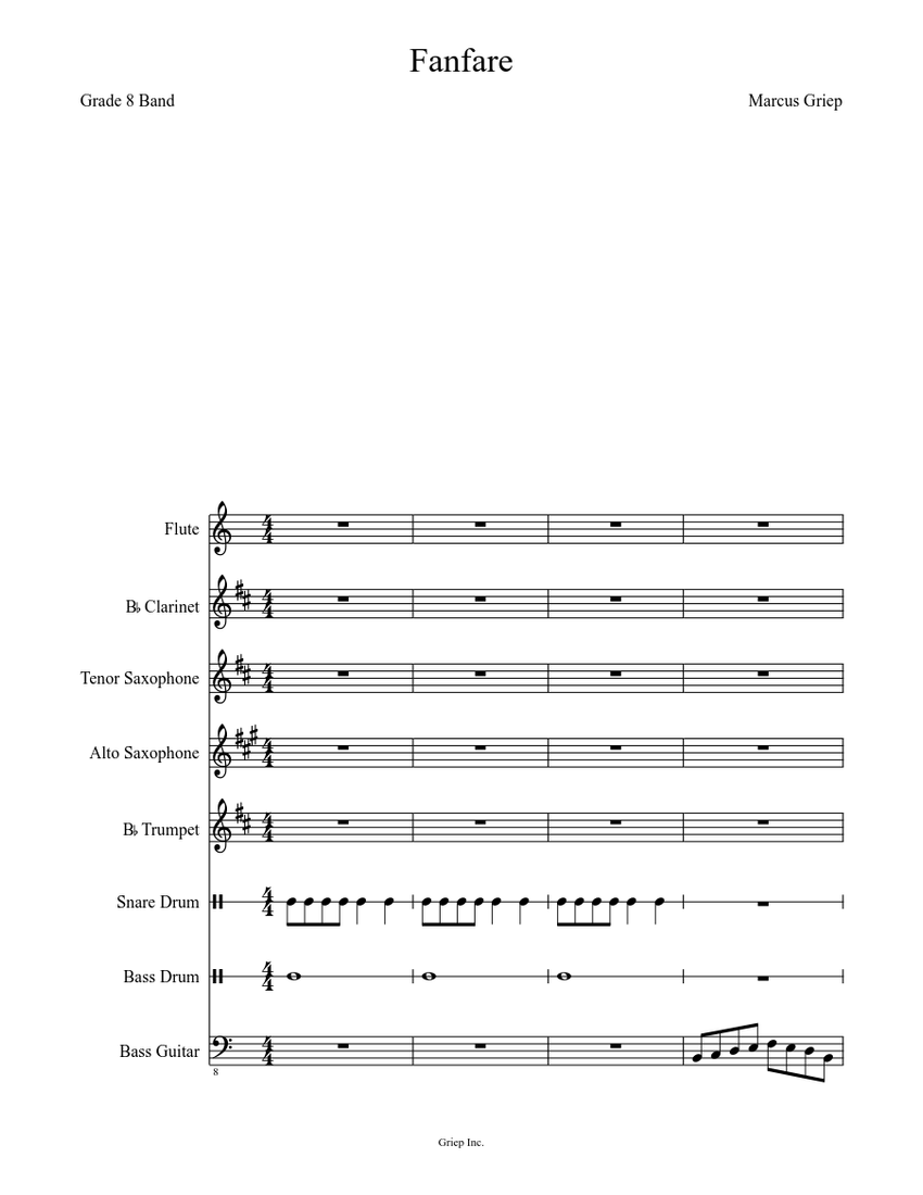 Fanfare Sheet music for Flute, Clarinet other, Trumpet other (Mixed ...