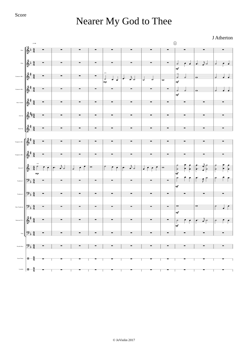 Nearer My God to Thee concert band Sheet music for Trombone, Tuba ...