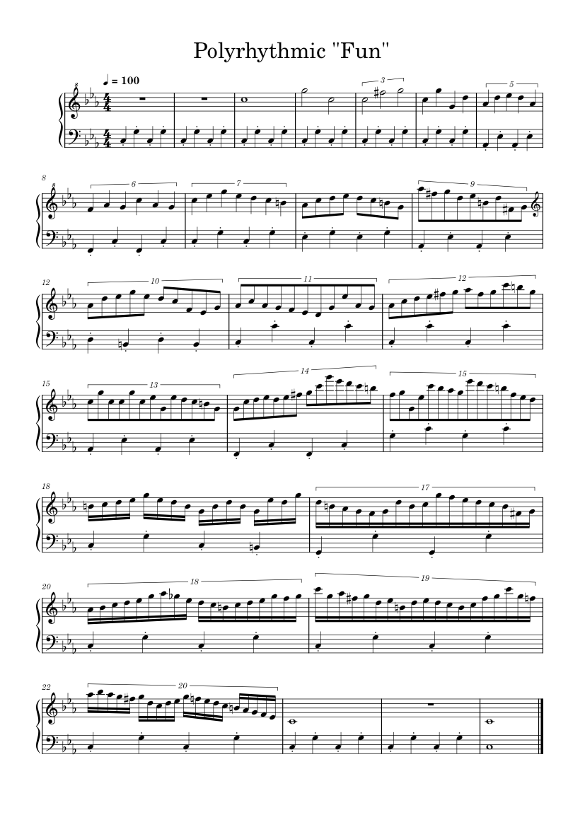 Polyrhythmic Fun Sheet music for Piano (Solo) Easy | Musescore.com