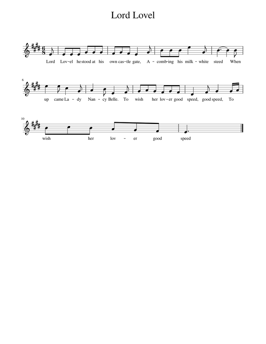 Lord Lovel Sheet music for Piano (Solo) Easy | Musescore.com