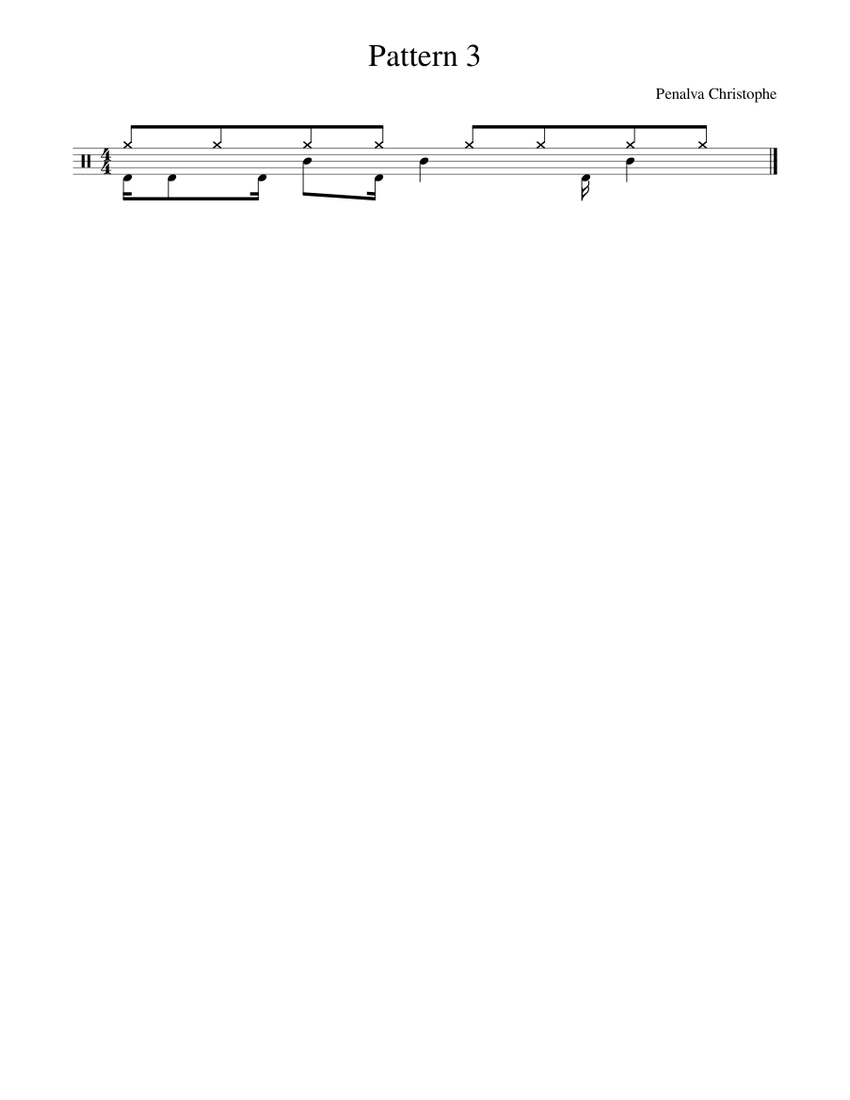 Pattern 3 Sheet music for Drum group (Solo) | Musescore.com