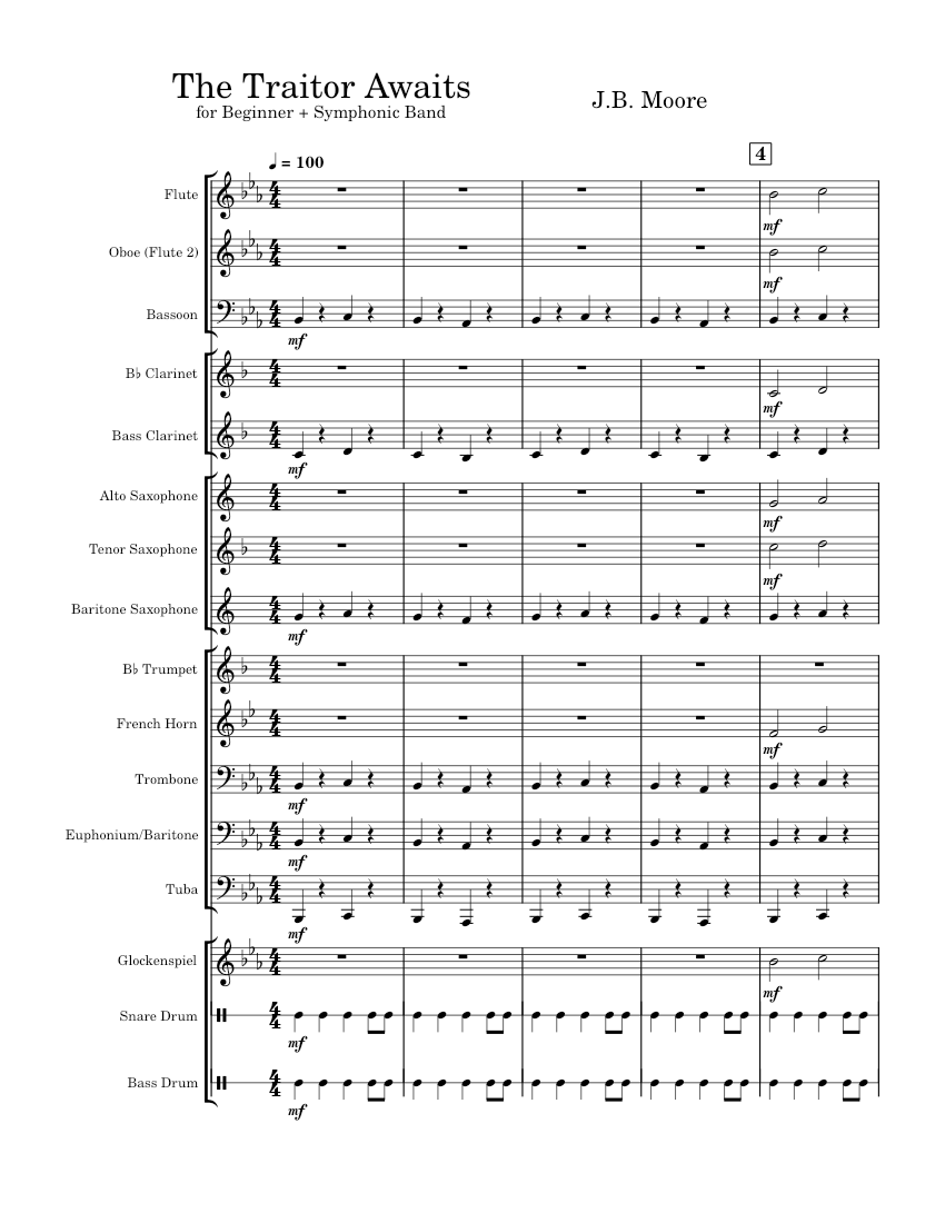 The Traitor Awaits Sheet Music for Trombone, Tuba, Flute, Oboe & more ...