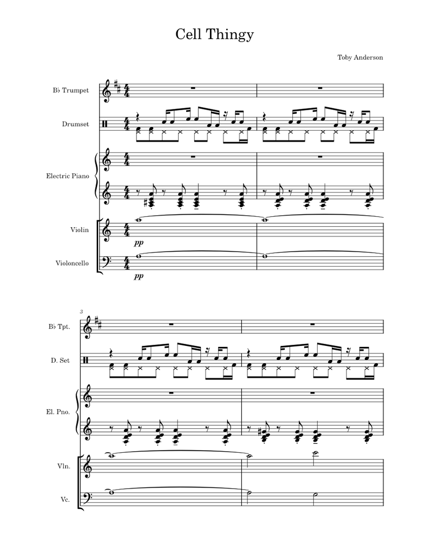 Jolly Jog Sheet music for Piano, Trumpet in b-flat, Violin, Cello ...
