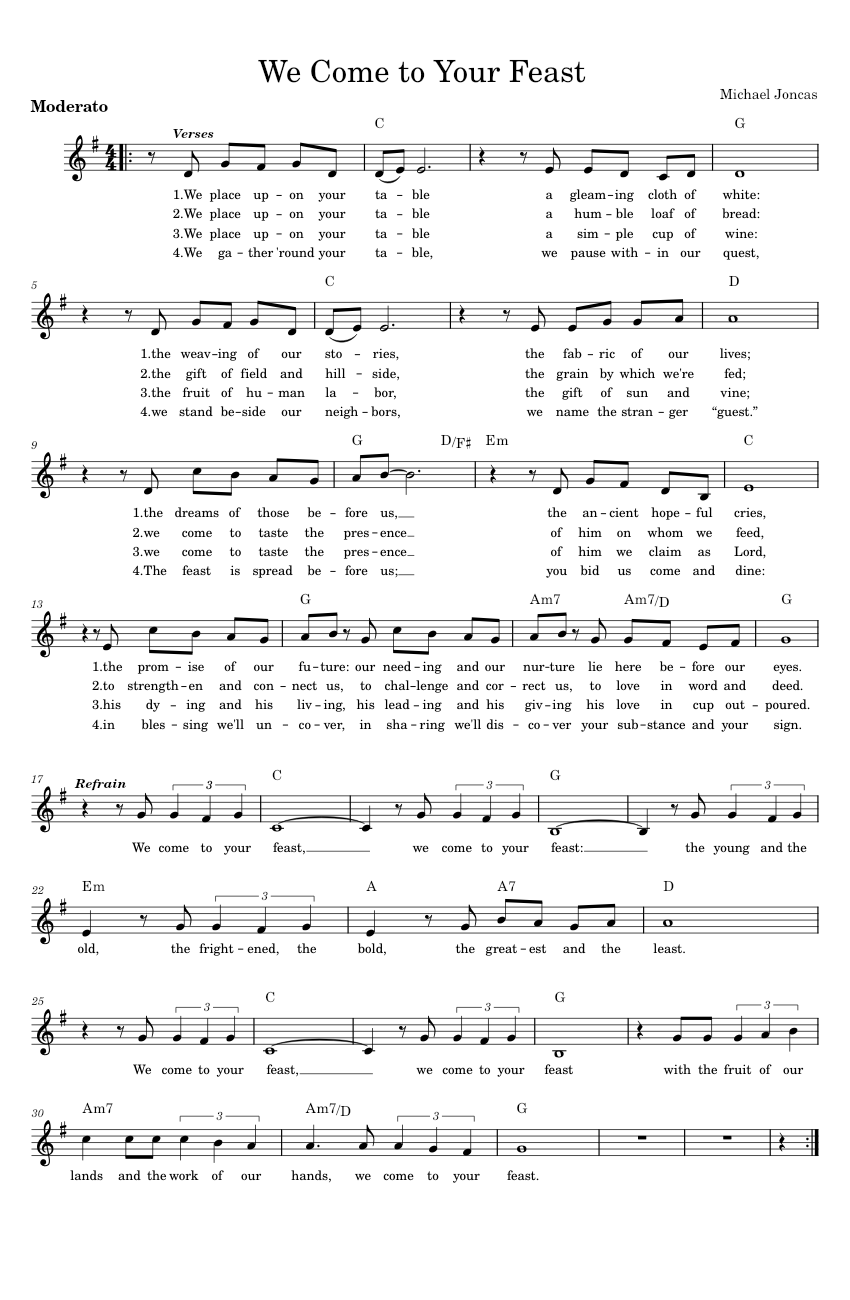 We Come to Your Feast – Michael Joncas Sheet Music with Chords for ...