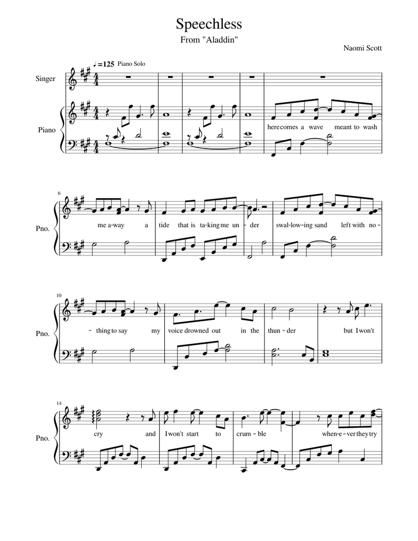 Speechless Sheet music for Piano, Guitar (Mixed Duet) | Musescore.com