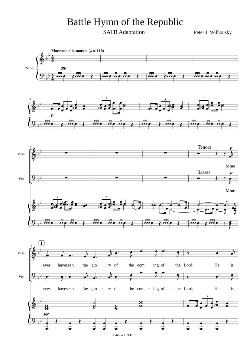 Battle Hymn of the Republic – Misc Traditional arr. Peter J. Wilhousky ...