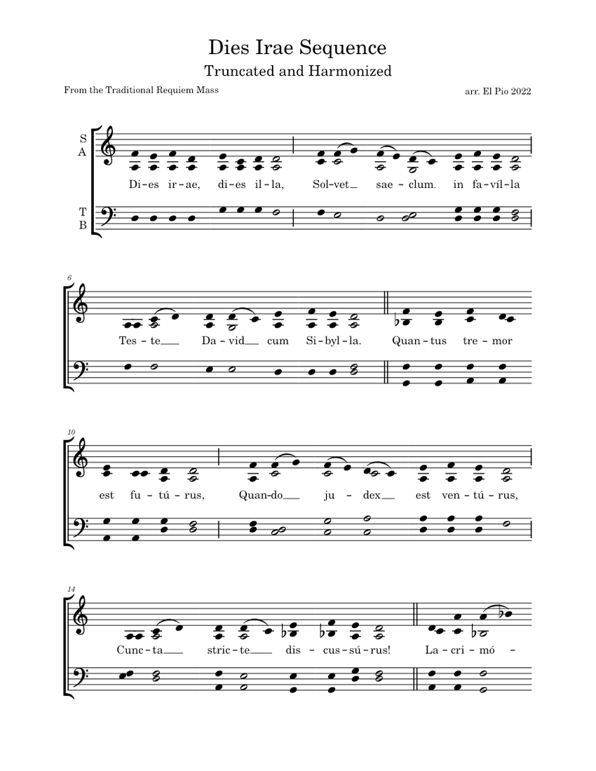 Dies Irae Sequence Sheet music for Female, Male (Choral) | Musescore.com