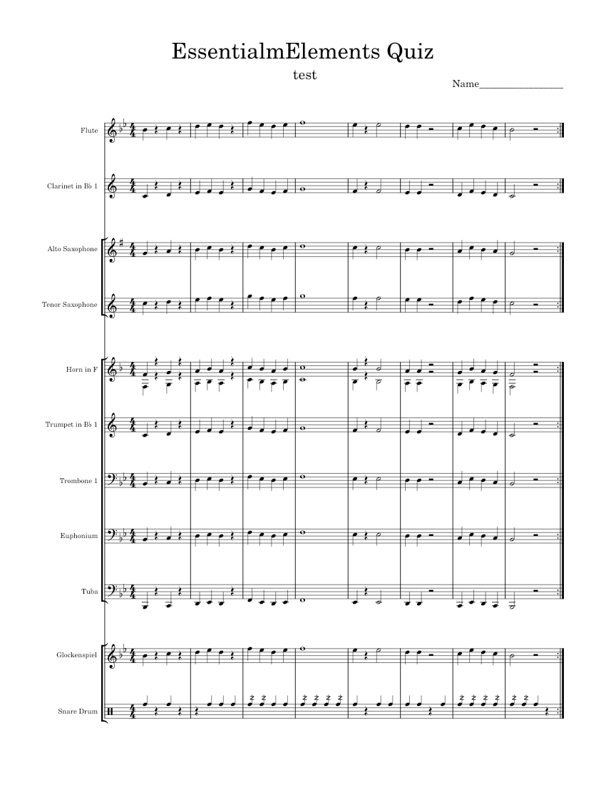 essential elements test 12.6 – hotbell99 Sheet music for Trombone, Tuba ...