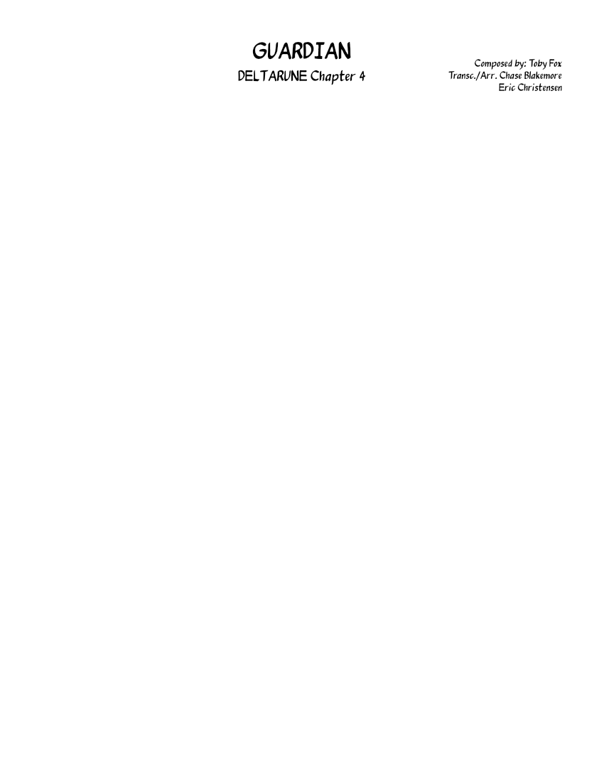 GUARDIAN - DELTARUNE Chapter 4 Sheet Music for Piano, Flute, Timpani ...