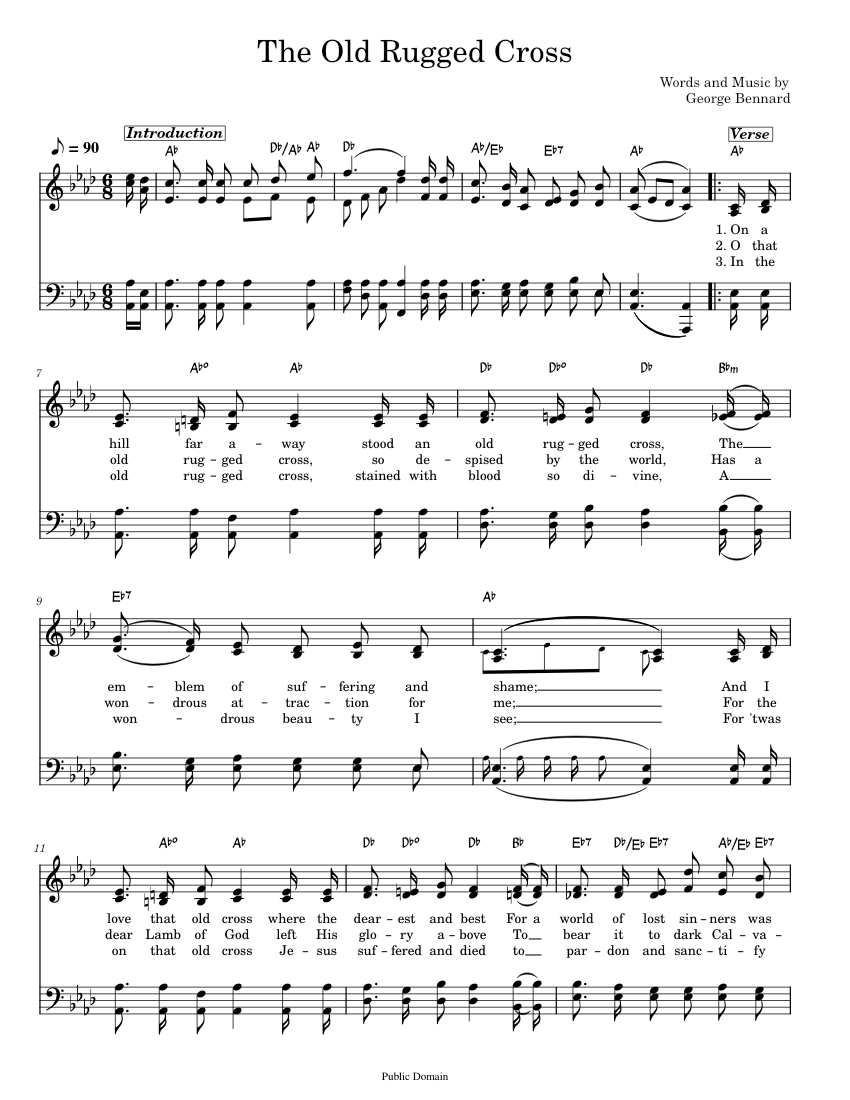 The Old Rugged Cross - George Bennard Sheet music for Piano (SATB) | Musescore.com