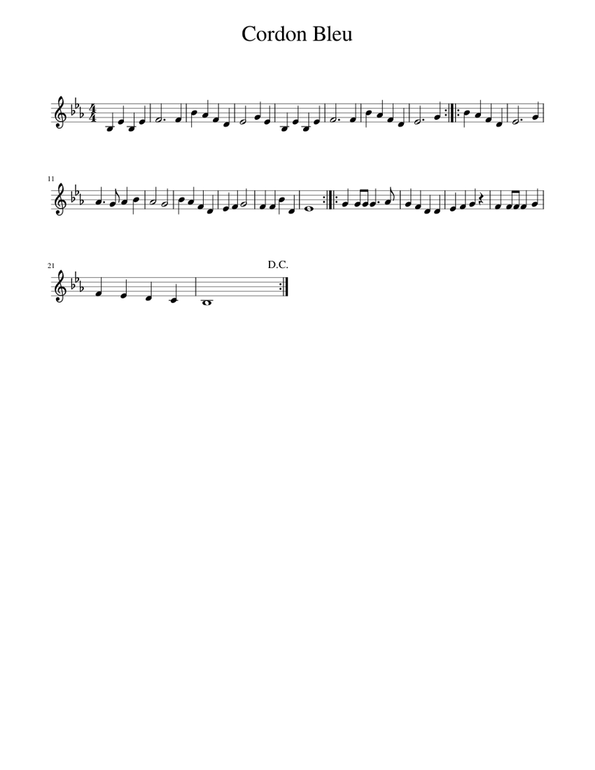 Cordon Bleu Sheet music for Piano (Solo) Easy | Musescore.com