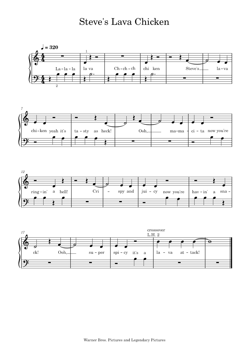 Steve's Lava Chicken Sheet Music for Piano (Solo) Easy | MuseScore.com