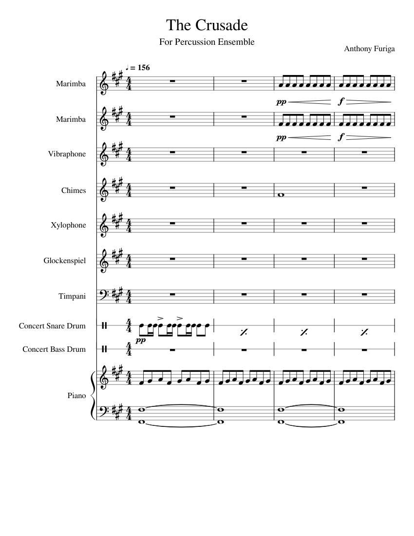 The Crusade Sheet music for Piano, Timpani, Vibraphone, Glockenspiel ...