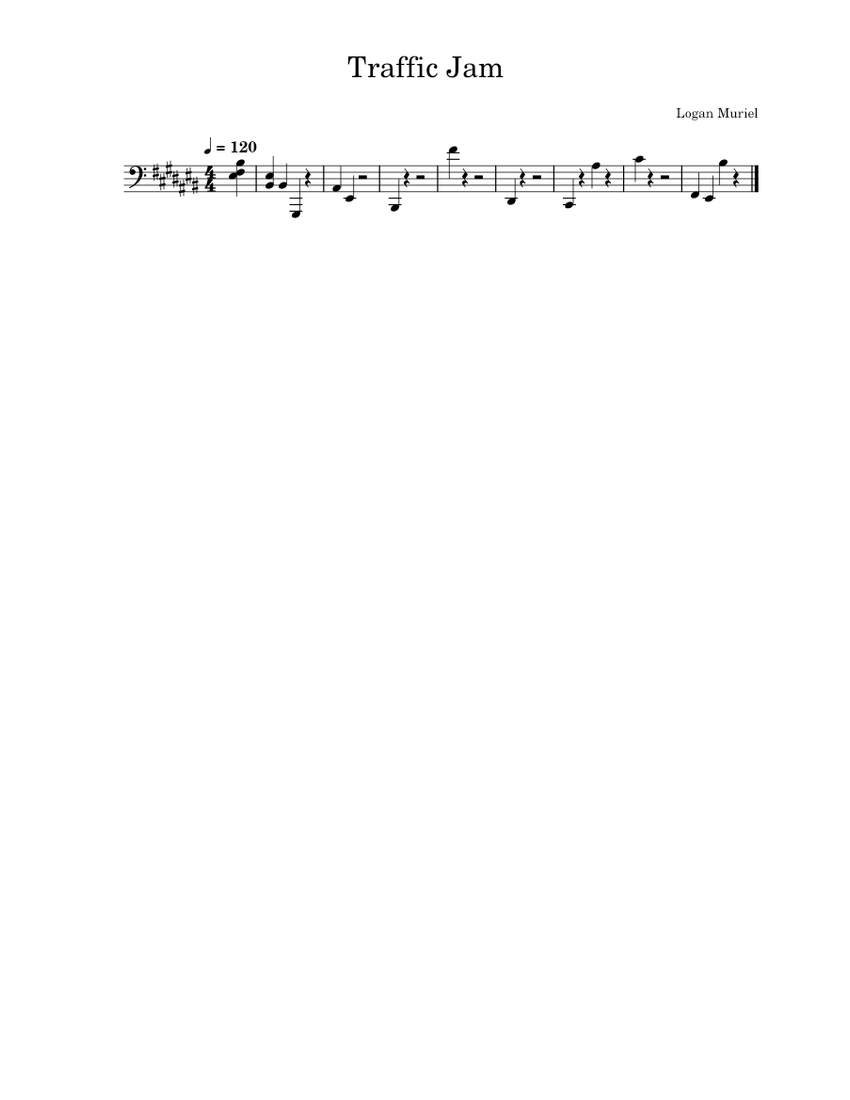 traffic jam logan muriel Sheet music for Piano (Solo) Easy | Musescore.com