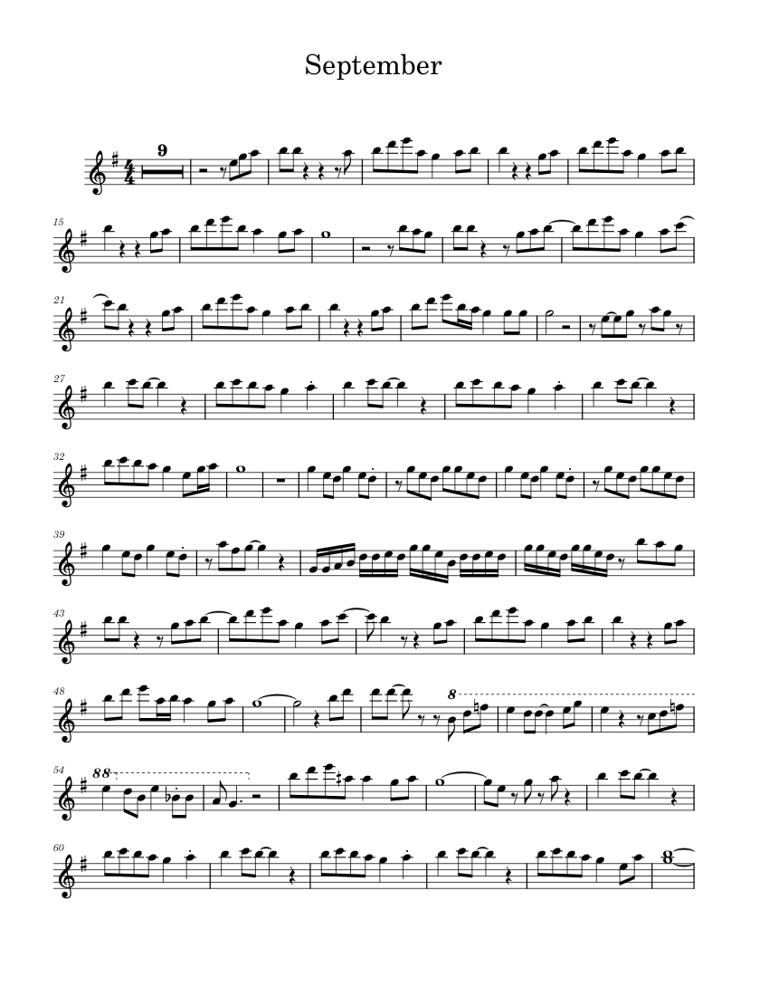 September – Earth, Wind & Fire september Sheet music for Saxophone alto (Solo) | Musescore.com