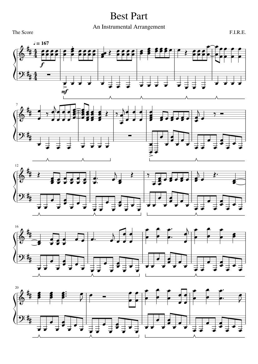 The Score - Best Part Sheet music for Piano (Solo) | Musescore.com