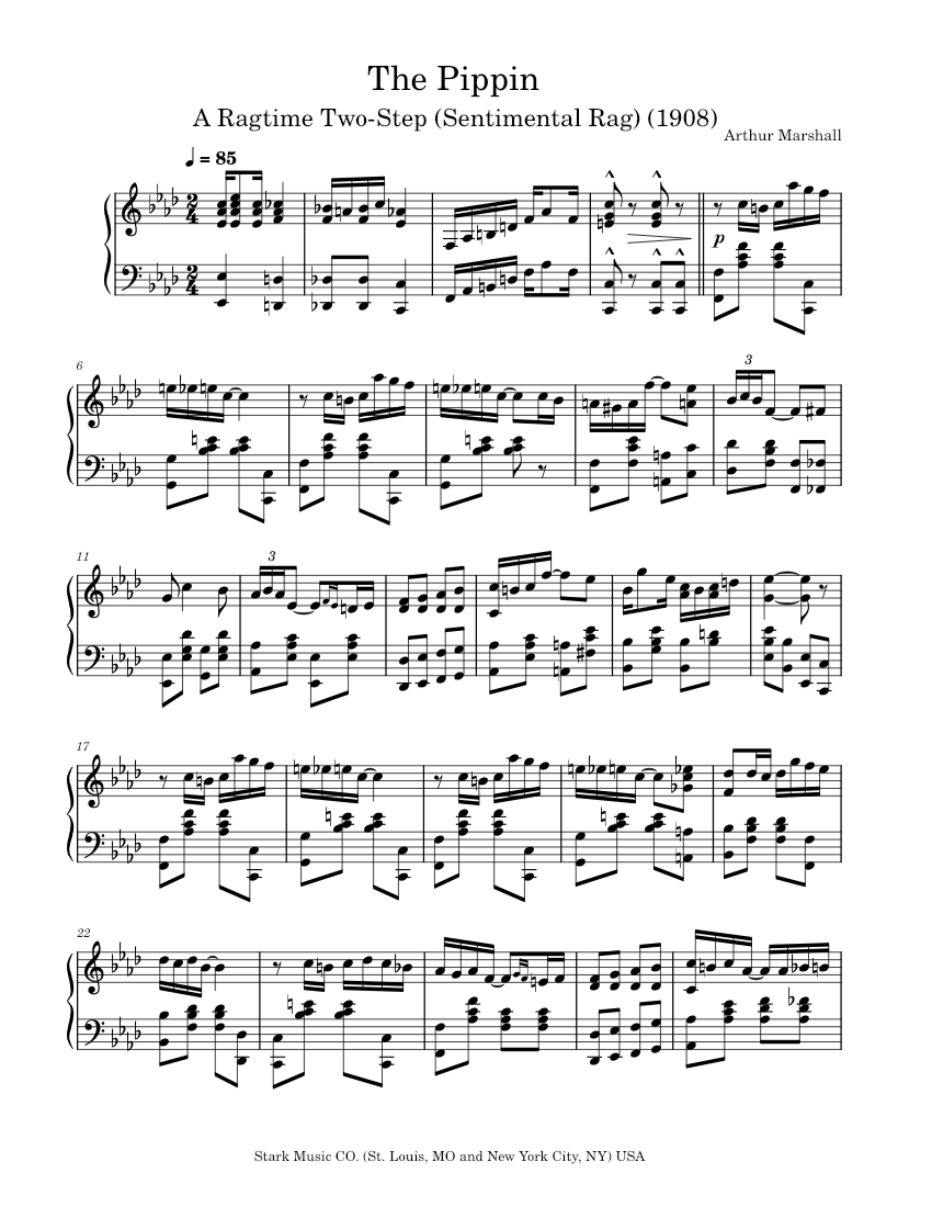 The Pippin by Arthur Marshall (1908) Sheet music for Piano (Solo ...