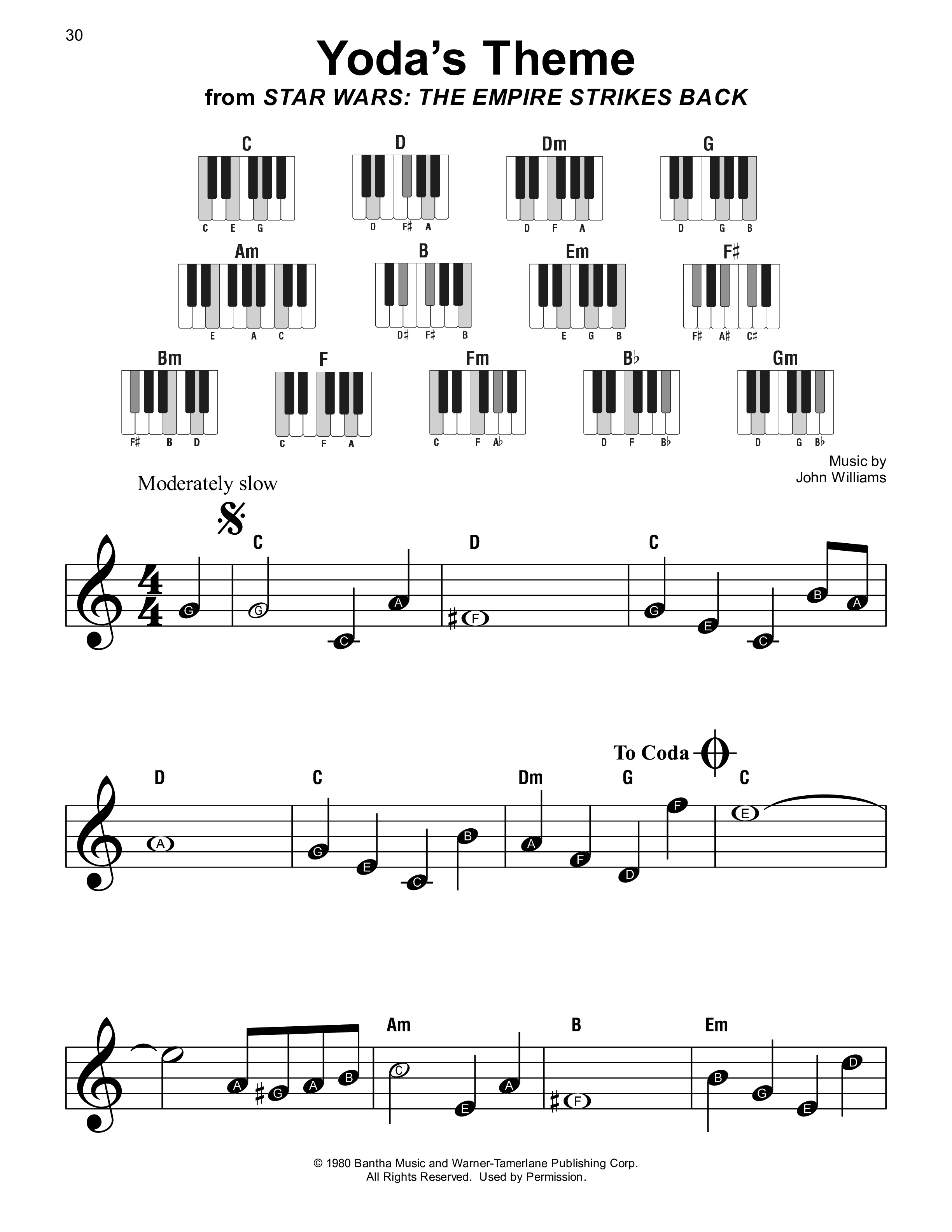 Play Official version of Yoda's Theme sheet music by John Williams for ...