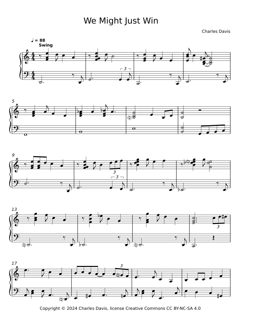 We Might Just Win Sheet music for Piano (Solo) Easy | Musescore.com