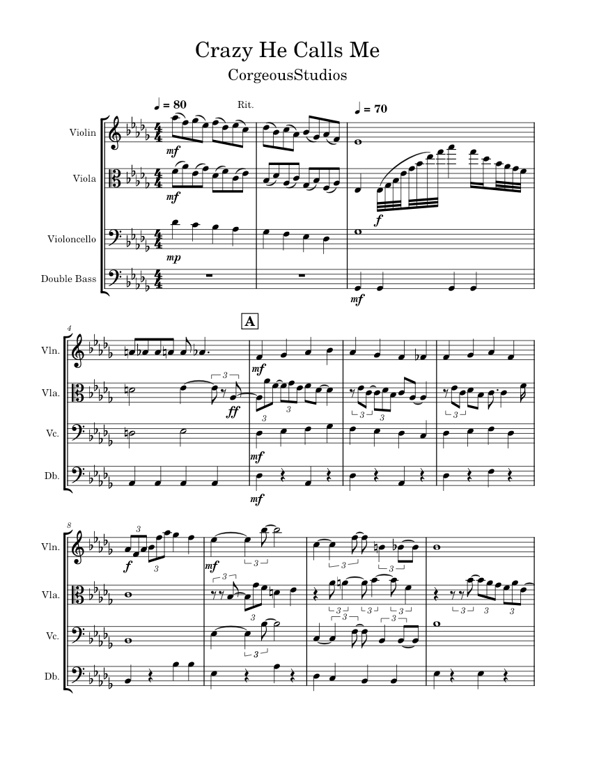 Crazy he calls me – Billie Holiday Sheet music for Contrabass, Violin ...