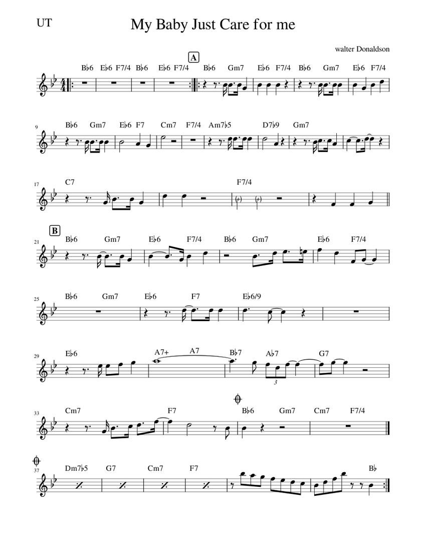 My baby just cares for me – Walter Donaldson My Baby Just Care for me ...