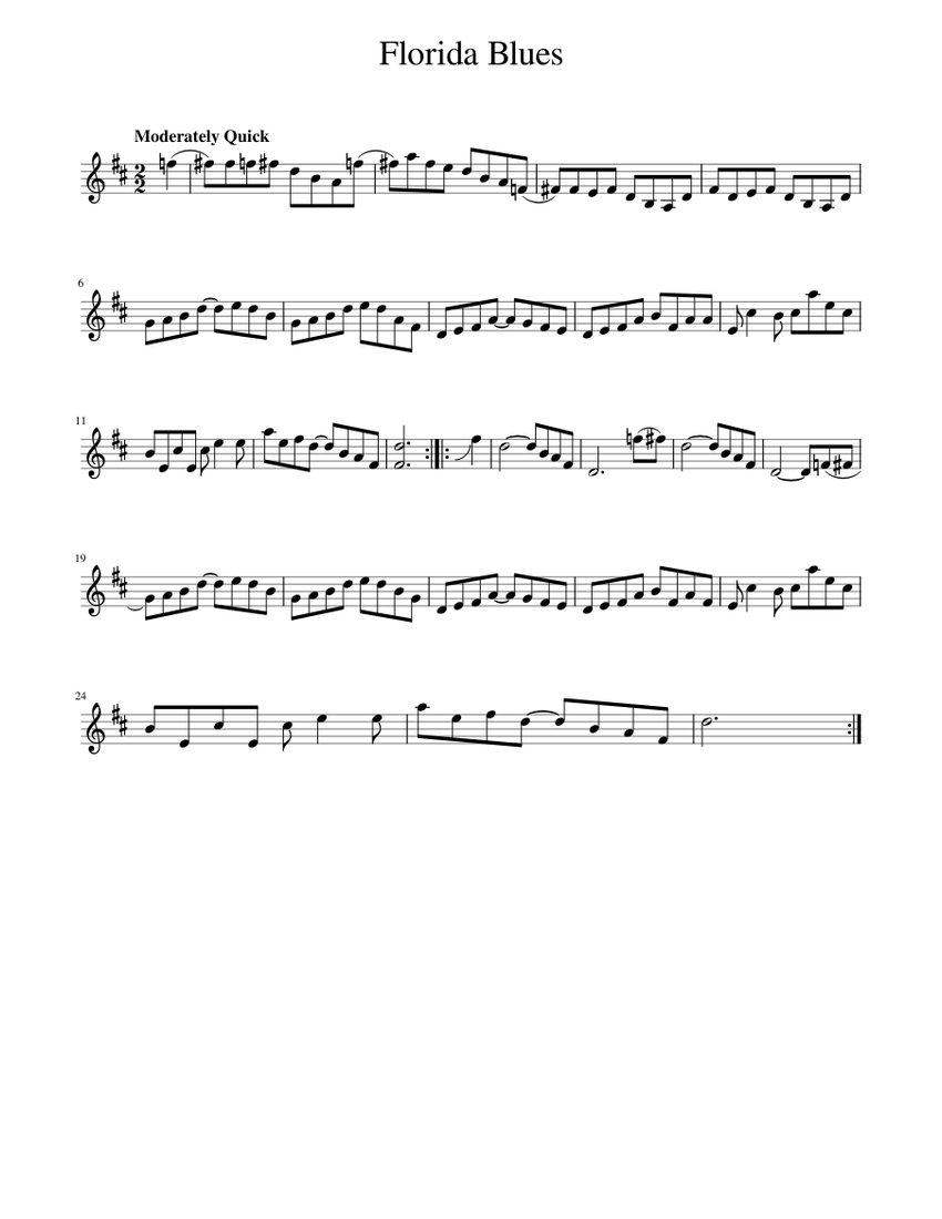 Florida Blues Sheet music for Piano (Solo) Easy | Musescore.com