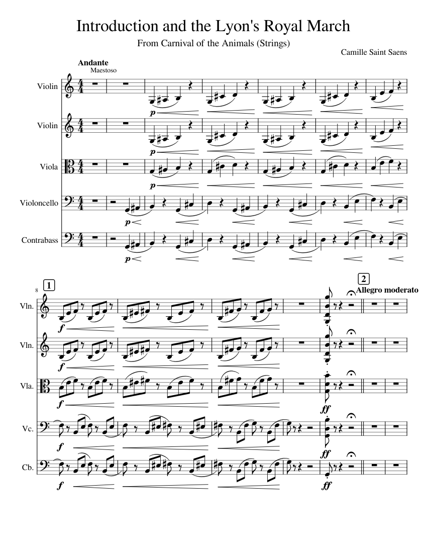 Carnival of the Animals (Introduction and the Lion's Royal March ...