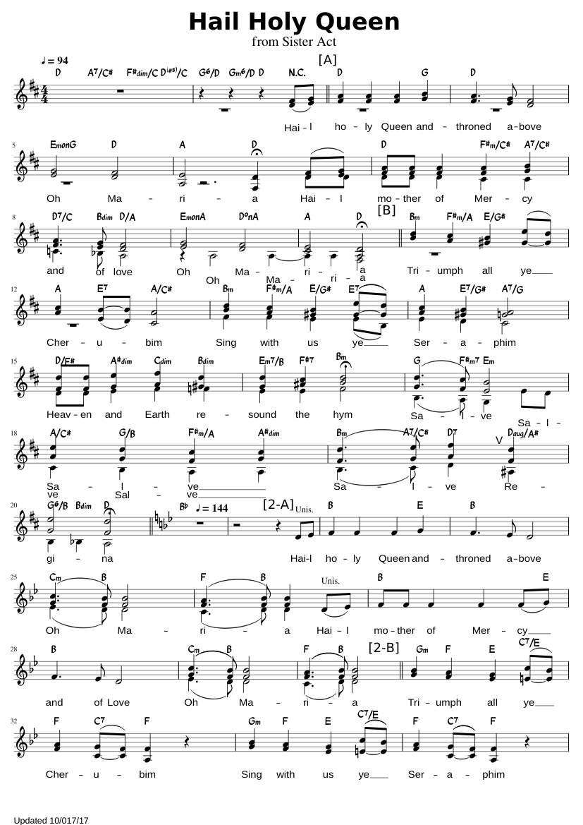 Hail Holy Queen Sheet music for Piano (Mixed Trio) | Musescore.com