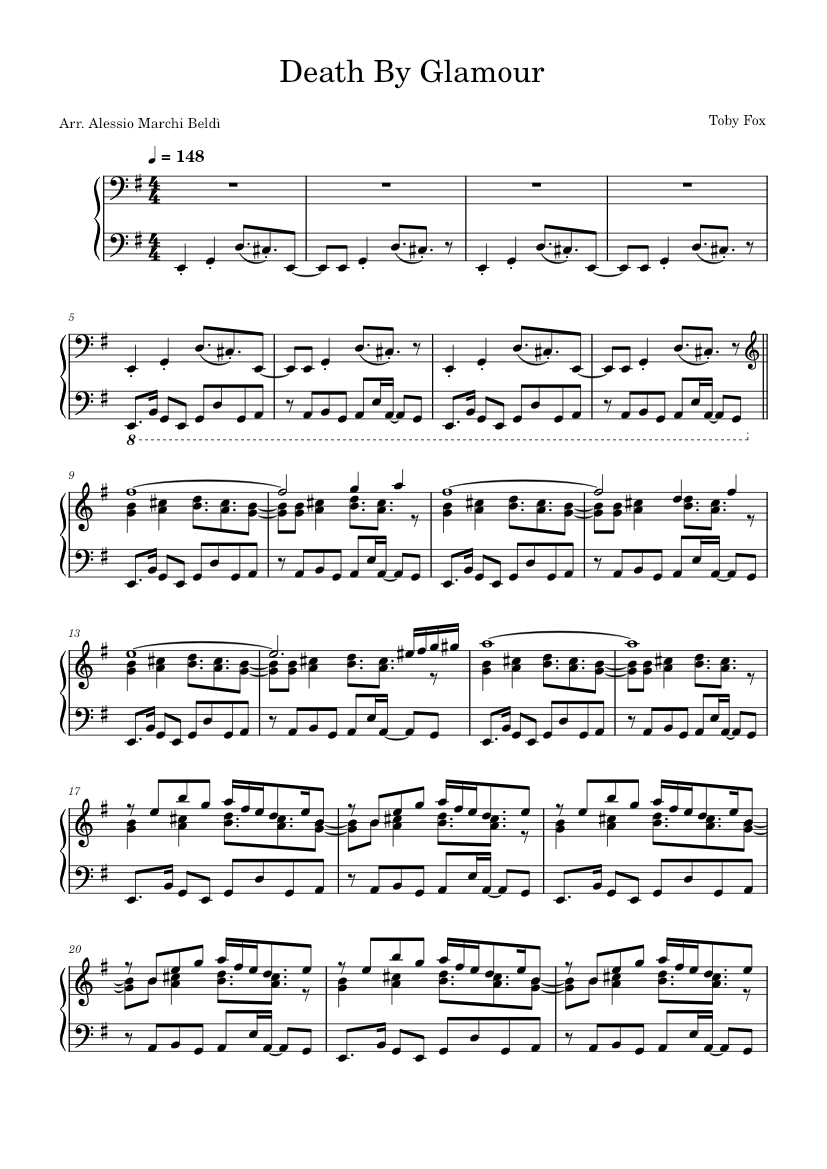 Death by Glamour – Toby Fox Death by Glamour (Undertale) Sheet music ...