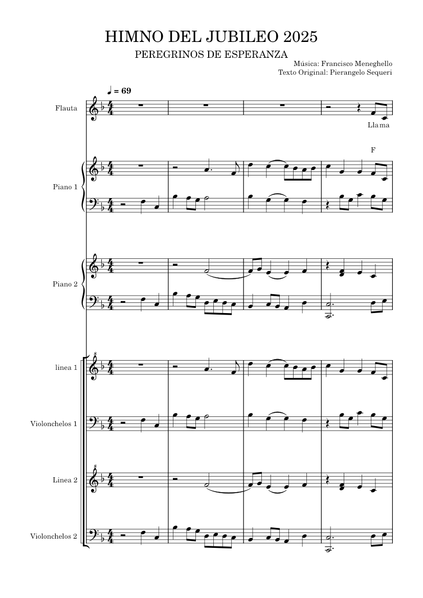 HIMNO DEL JUBILEO 2025 / PEREGRINOS DE ESPERANZA – Cesar Humberto Rodriguez Sequeira Sheet Music ...